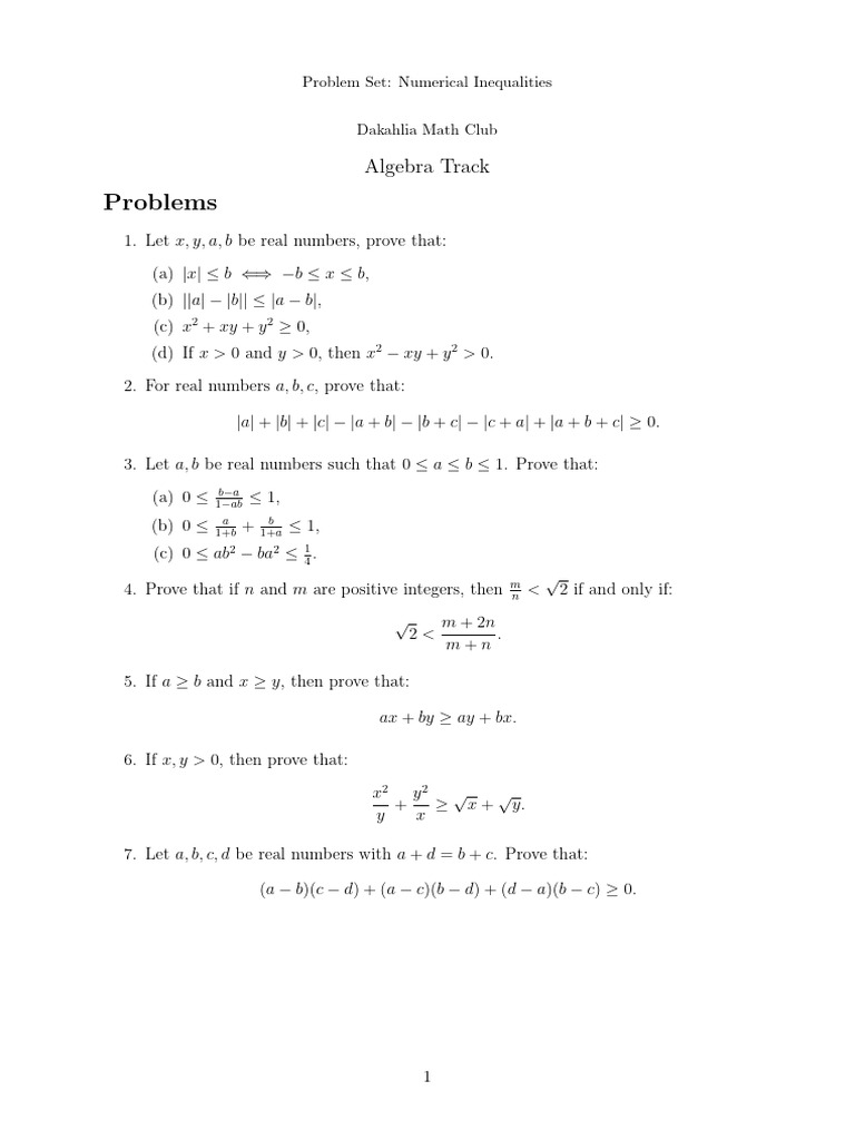 Problem Set 2 Algebra | PDF