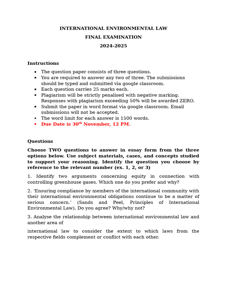 Question Paper - IEL Final Examination | PDF