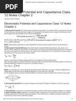Electrostatics Class12 CBSE Notes | PDF