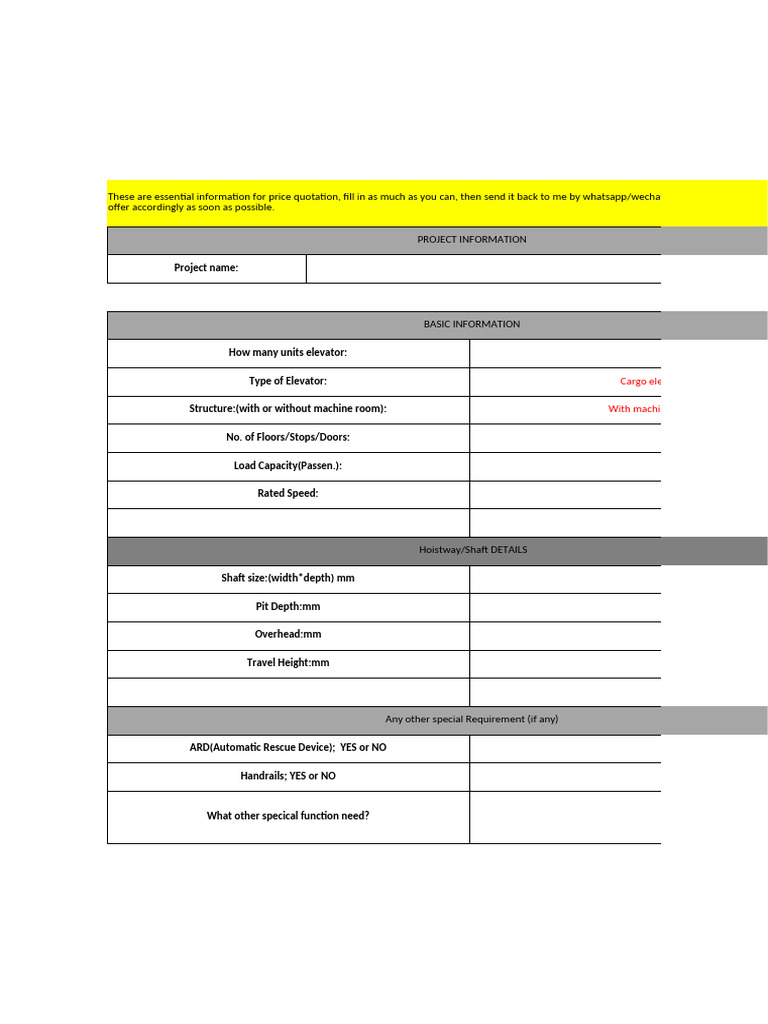 Elevator Enquiry List-Stella 2024 | PDF | Elevator | Manufactured Goods