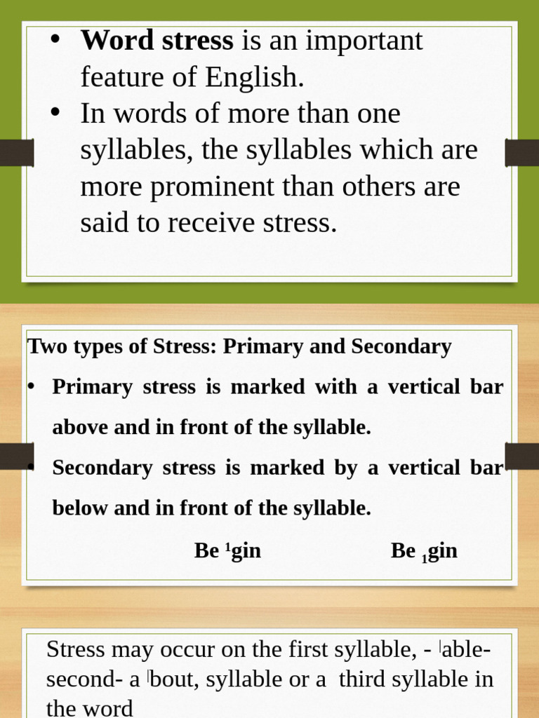 Understanding Primary Stress in English | PDF | Stress (Linguistics ...