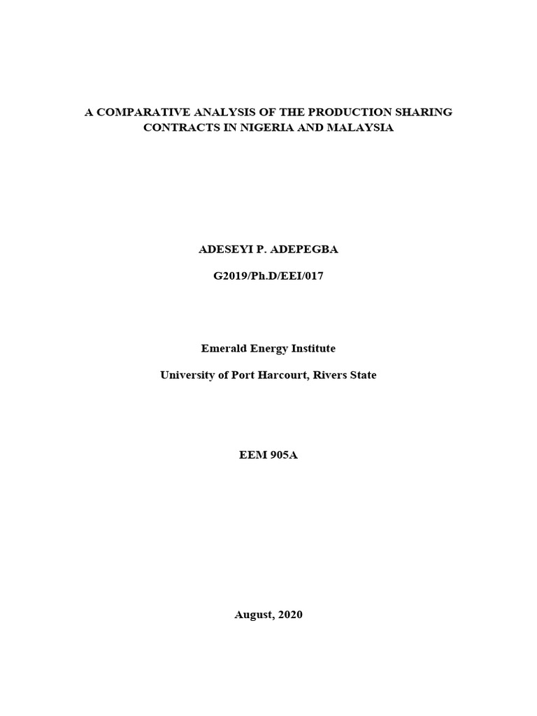 Nigeria vs. Malaysia: PSC Analysis | PDF | Taxes | Royalty Payment