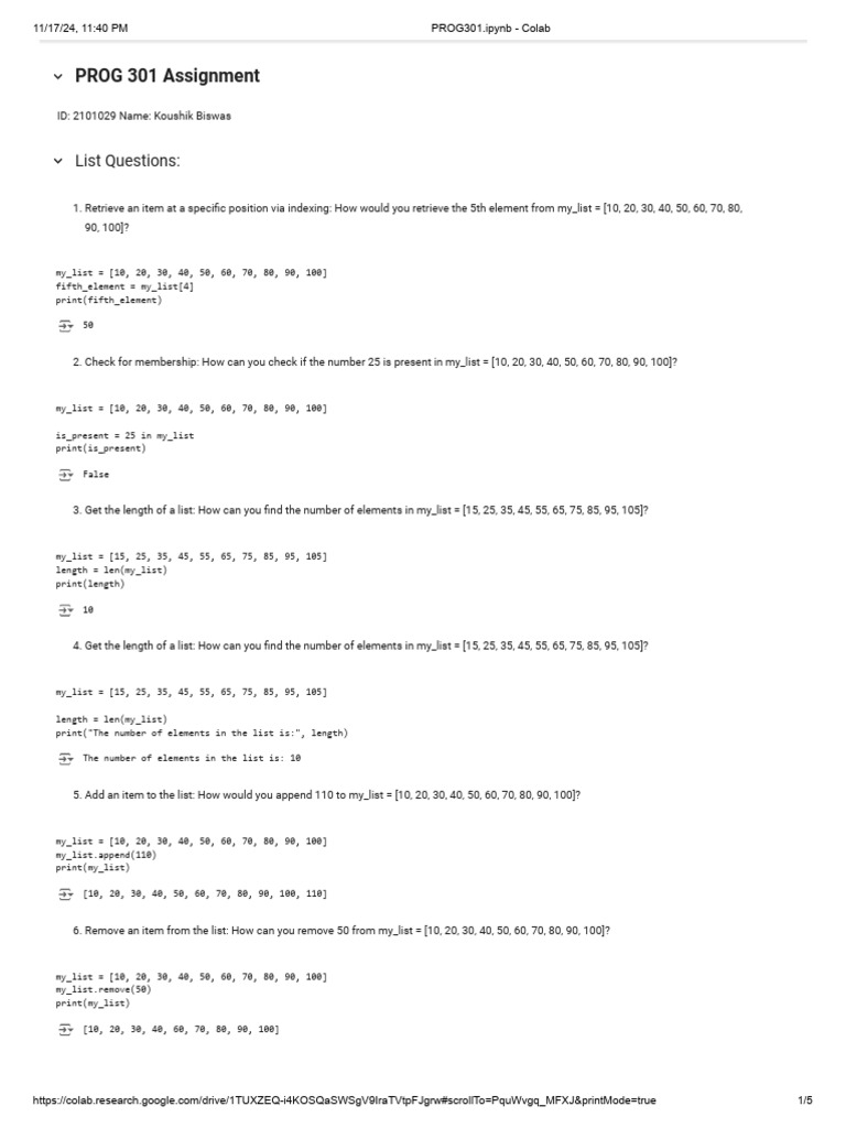 PROG301.ipynb - Colab | PDF | Computer Programming | Software Engineering PROG301.ipynb - Colab | PDF | Computer Programming | Software Engineering