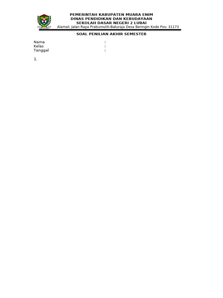 Format Soal UAS | PDF