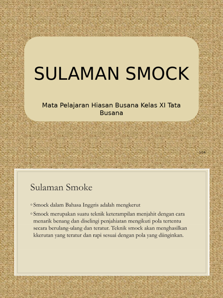 Materi Sulaman Smock | PDF