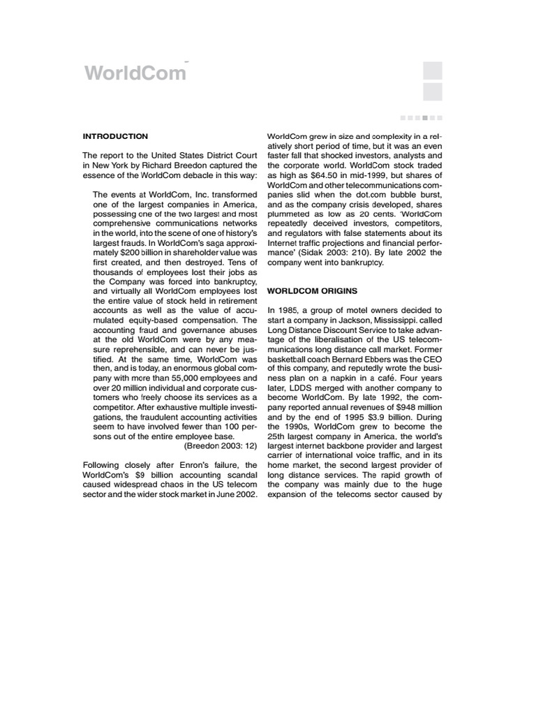 WorldCom Case | PDF