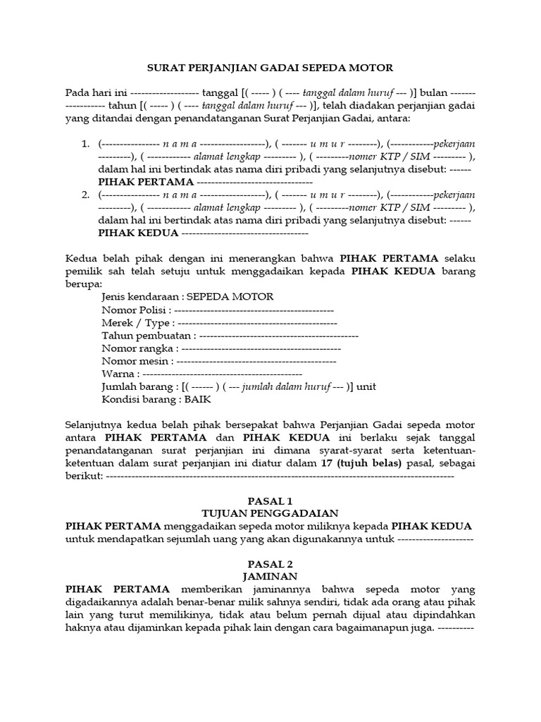 Contoh Perjanjian | PDF