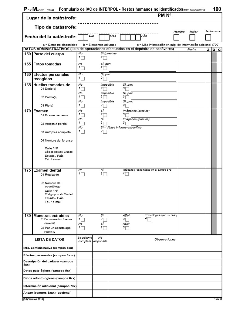 Interpol Formulario | PDF | Ropa | Color