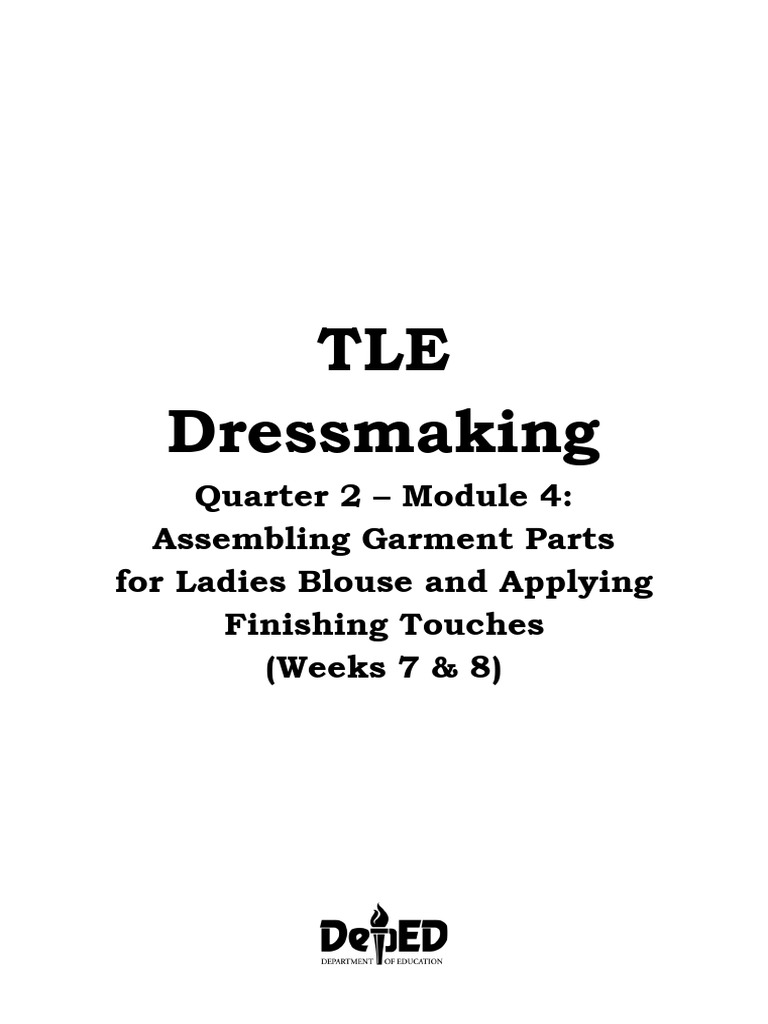 4 - Q2 TLE Dressmaking | PDF | Seam (Sewing) | Blouse