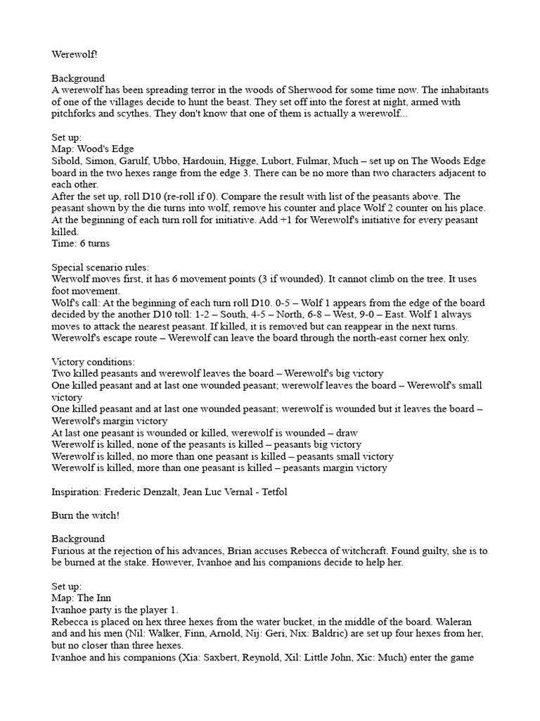 Sherwood - Scenarios | PDF | Ivanhoe