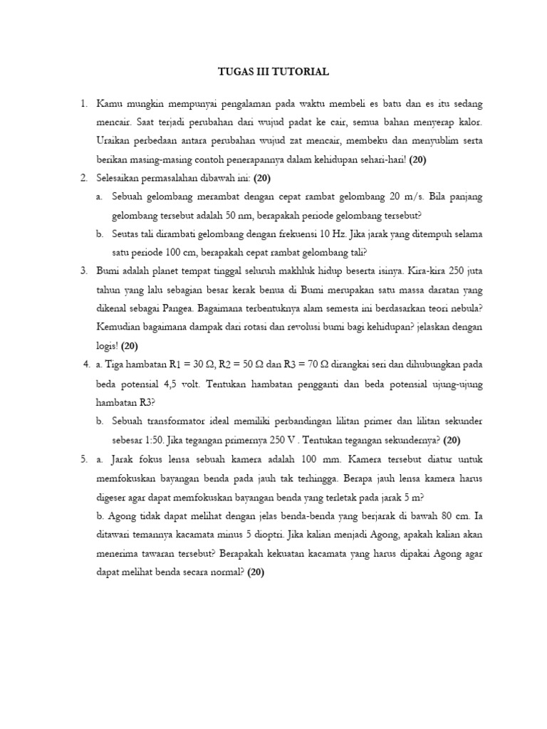 TUGAS III TUTORIAL KONSEP DASAR IPA (Siti Nurasifah) | PDF