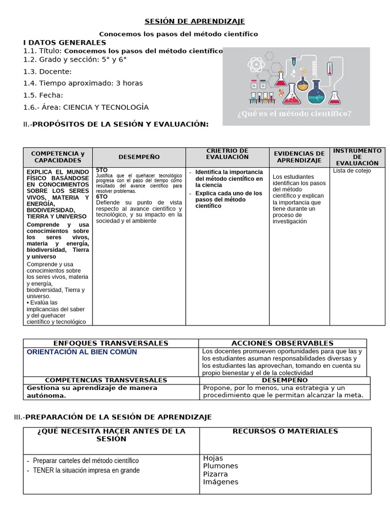 SA Conocemos Los Pasos Del Método Científico | PDF | Evaluación ...