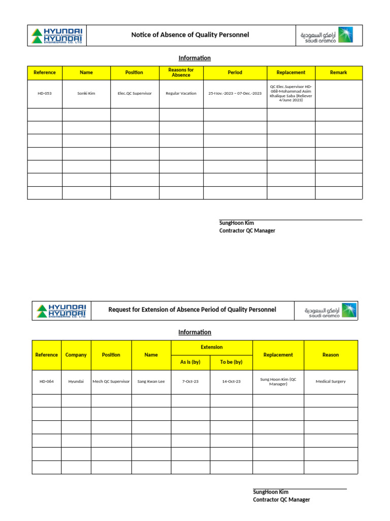 Notification Form (1) - Replacement & Leave Forms | PDF
