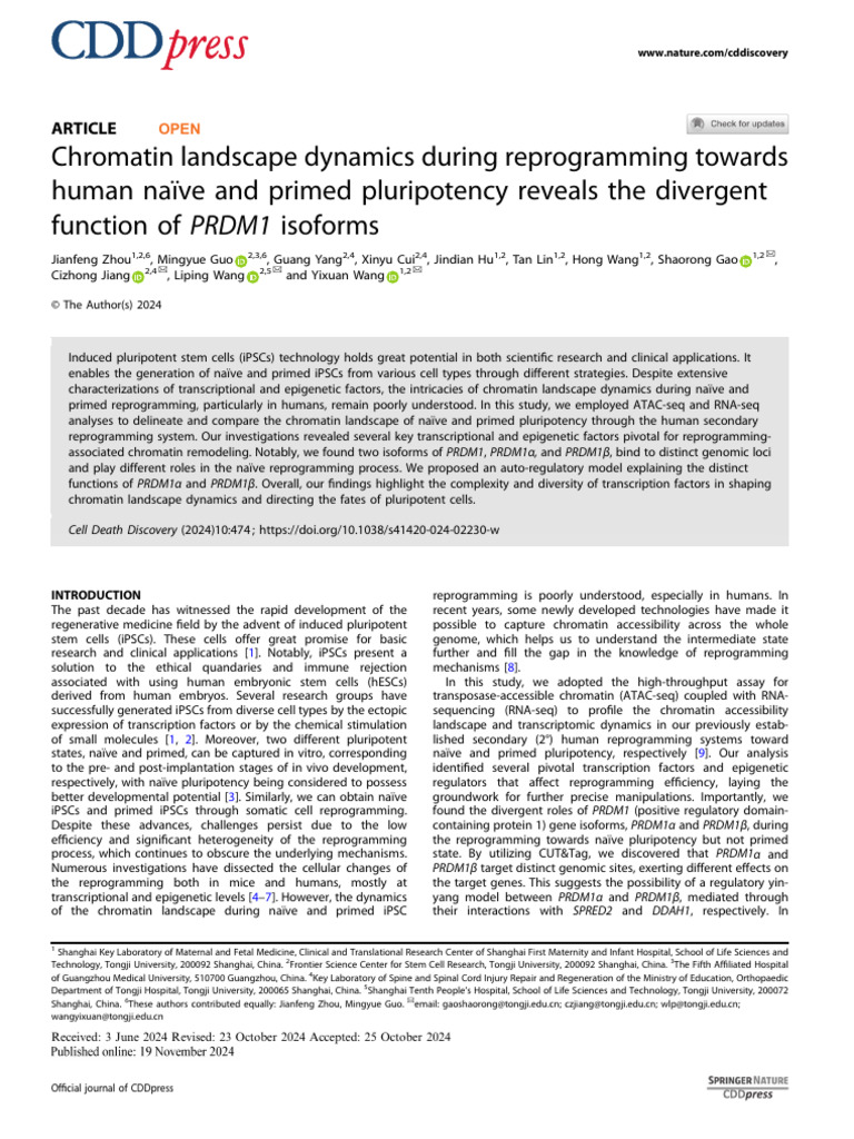 PRDM 1 | PDF | Cell Potency | Transcriptome