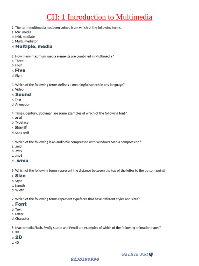 Standard 11 Computer Subject MCQ Solution | PDF | Databases | Typefaces