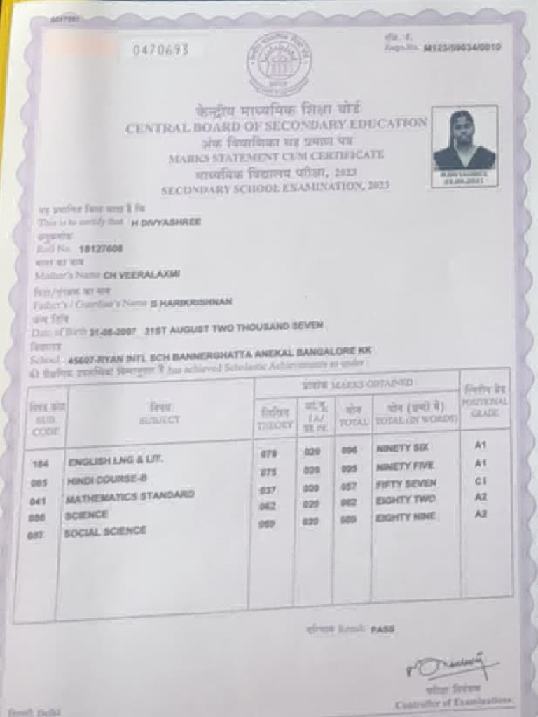 Class X Certificate | PDF