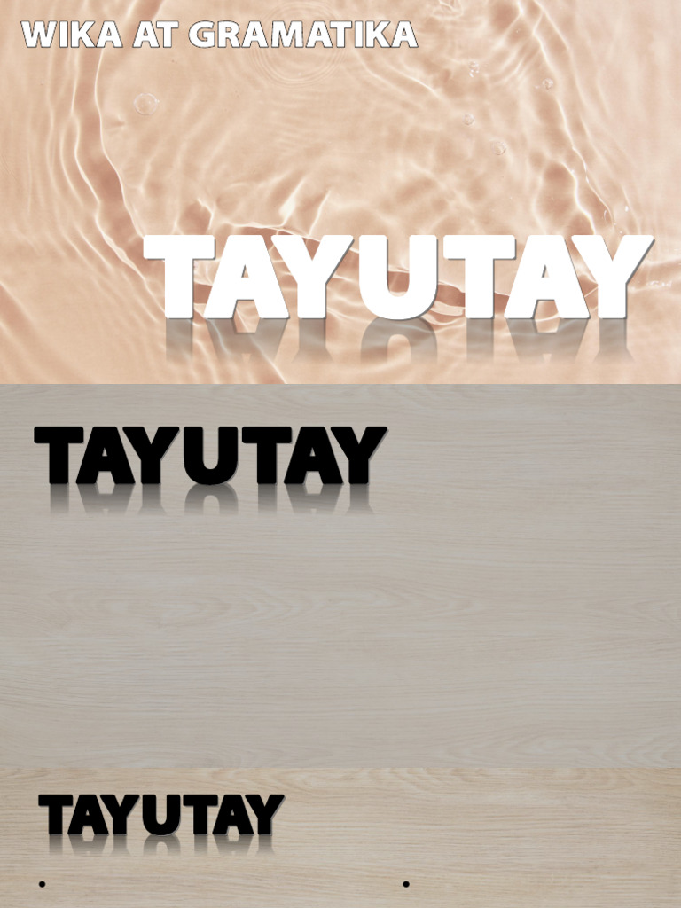 TAYUTAY | PDF