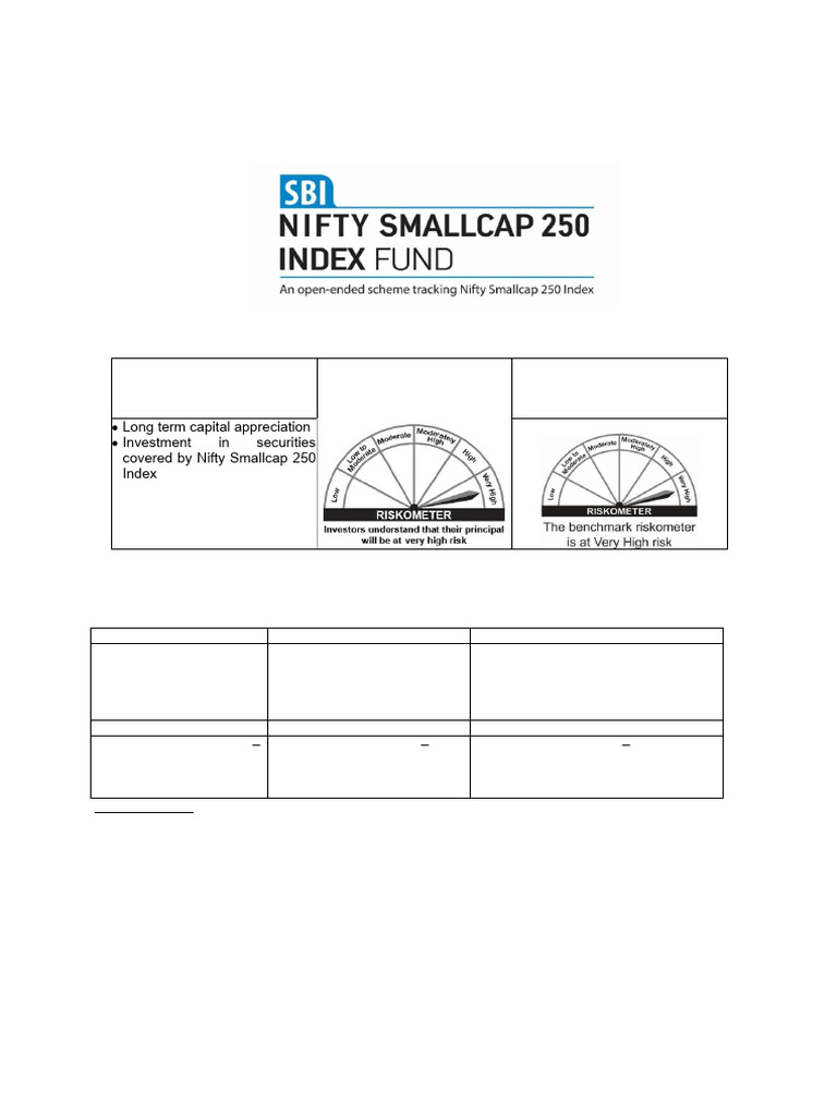 Sid - Sbi Nifty Smallcap 250 Index Fun2 | PDF | Mutual Funds | Securities (Finance)