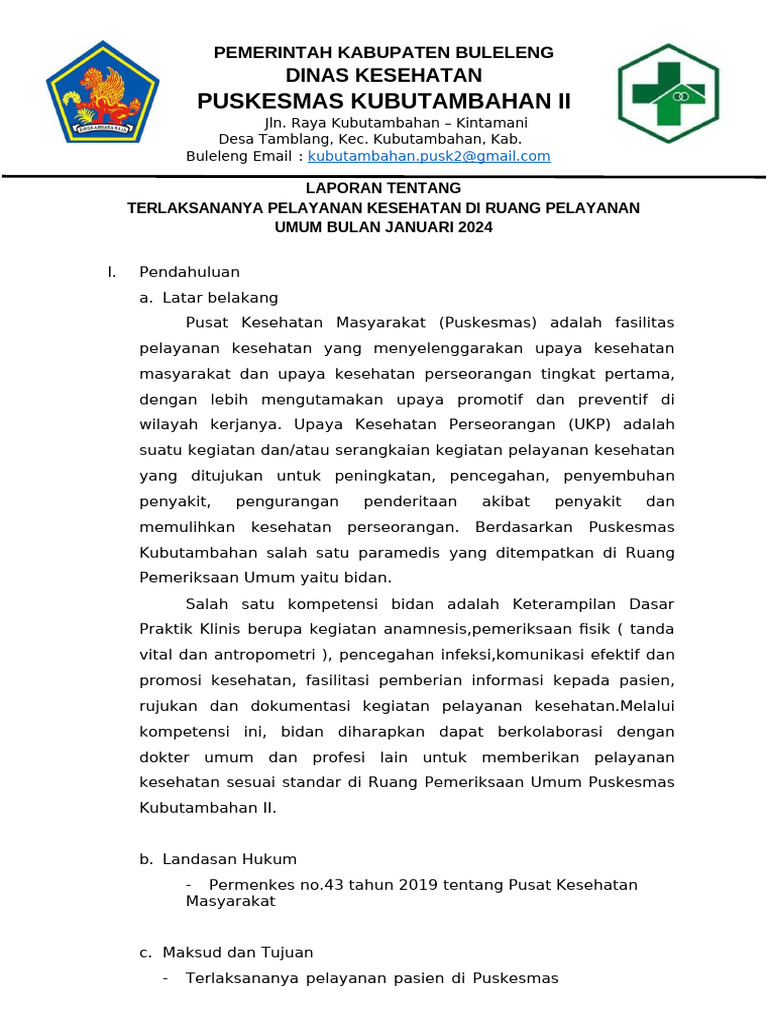 Laporan Poli Umum 2024 | PDF