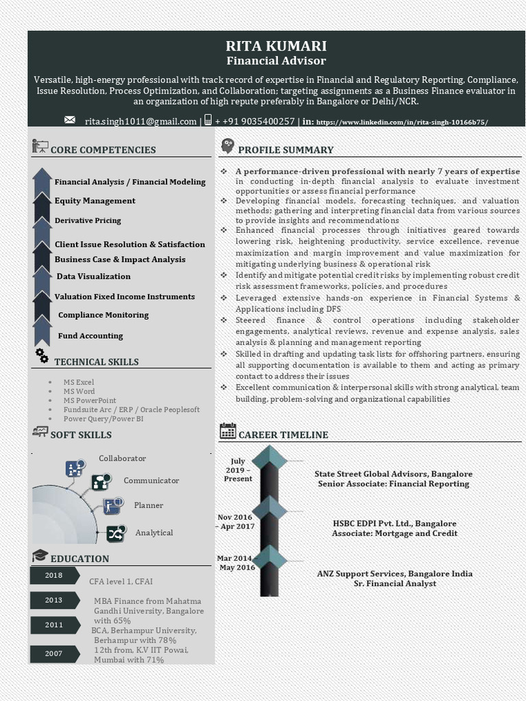 Rita FR CV | PDF | Regulatory Compliance | Valuation (Finance)