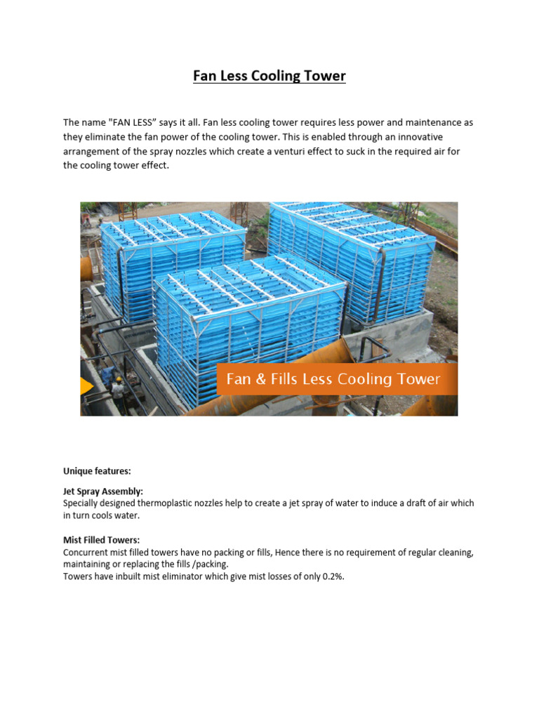 Fan Less Cooling Tower | PDF