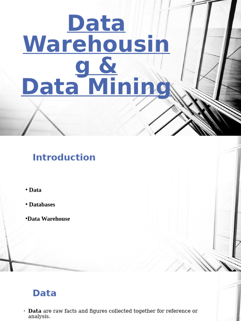 Introduction To Data Warehousing | PDF | Databases | Data Warehouse