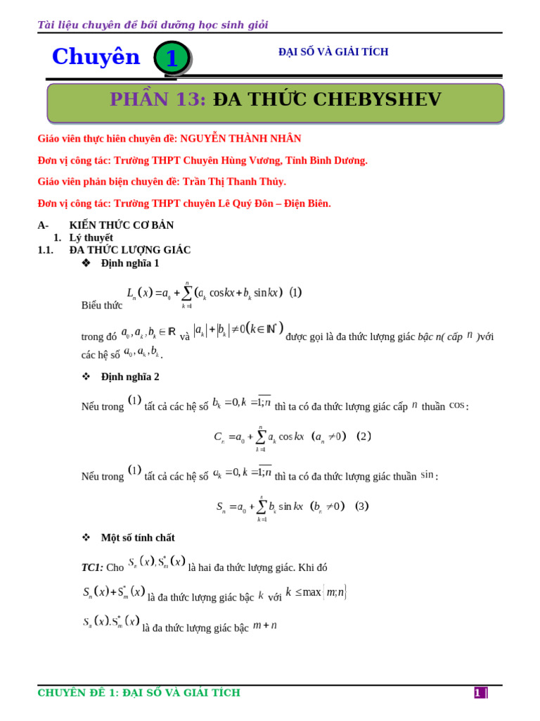 09.da Thuc Chebyshev | PDF