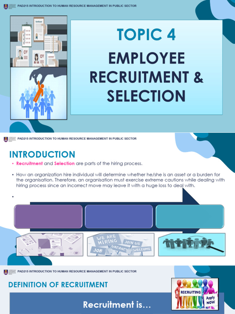 PAD215 - Topic 4 - Ee Recruitment & Selection | PDF | Recruitment ...