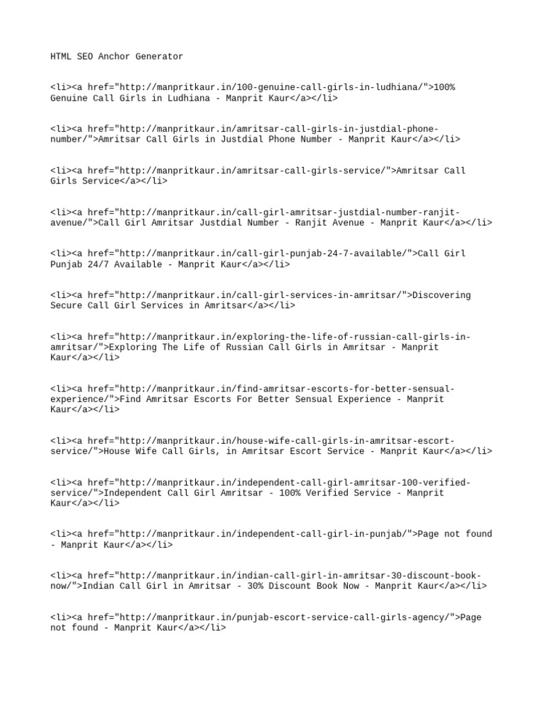 Manprit Site Anchor Text | PDF