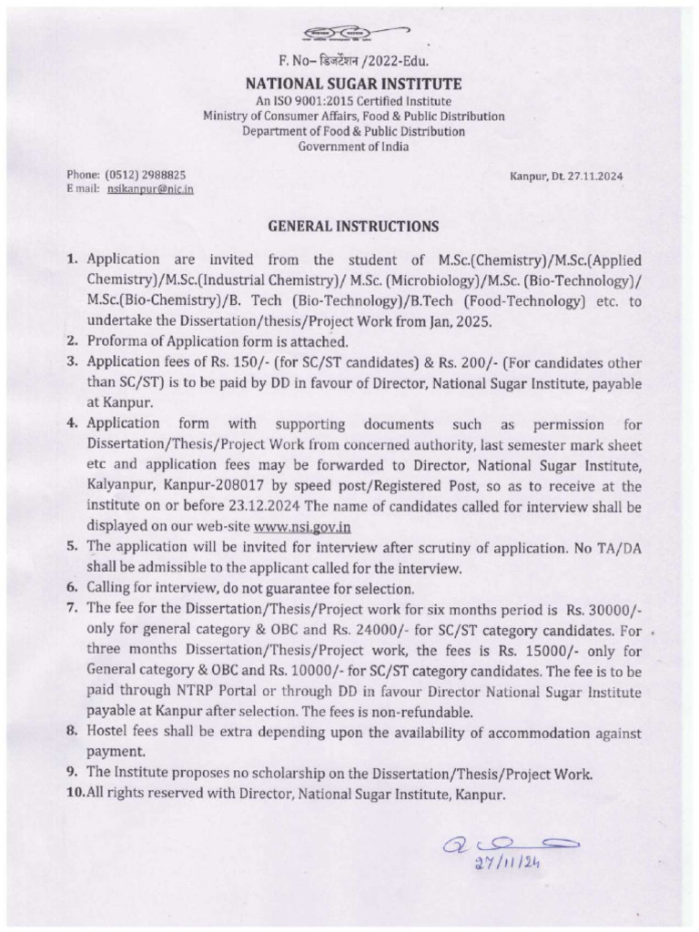 Dissertation January2025 Instruction Application Form 27112024 | PDF