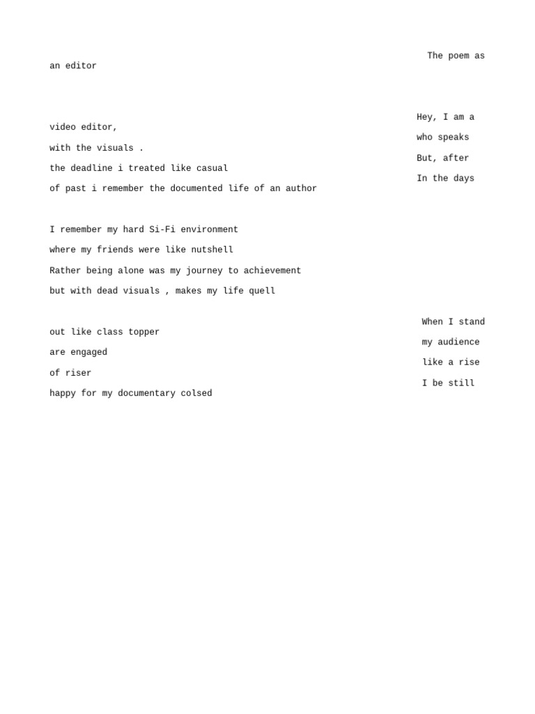 The Poem As An Editor | PDF