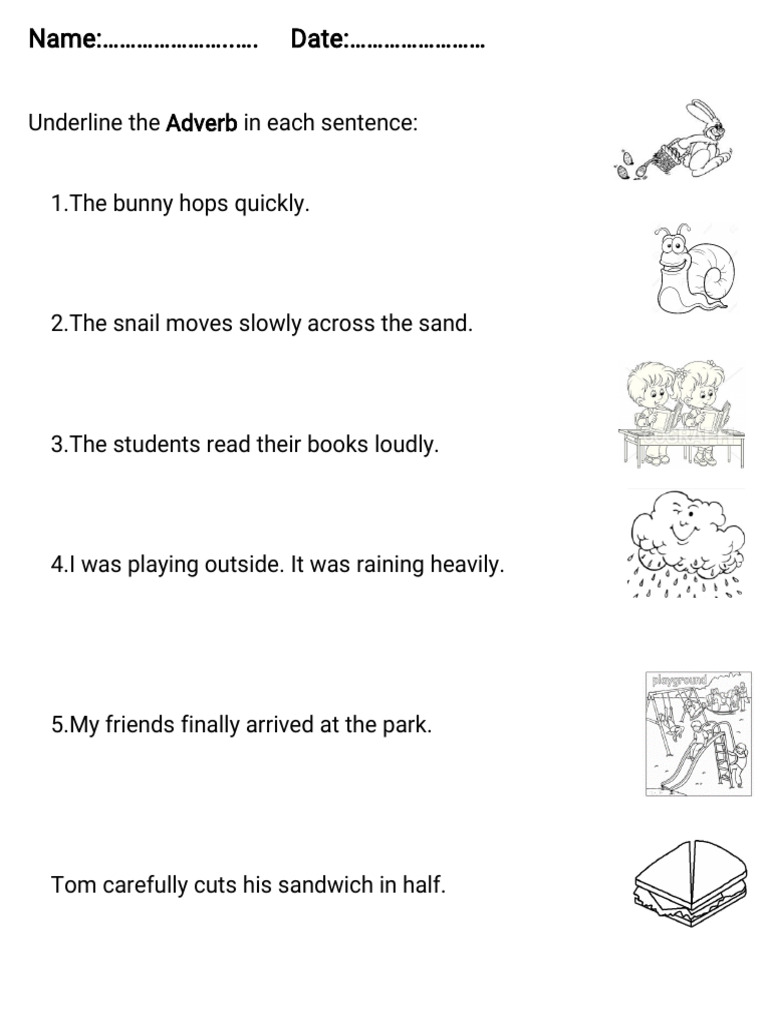 Adverbs Worksheet | PDF