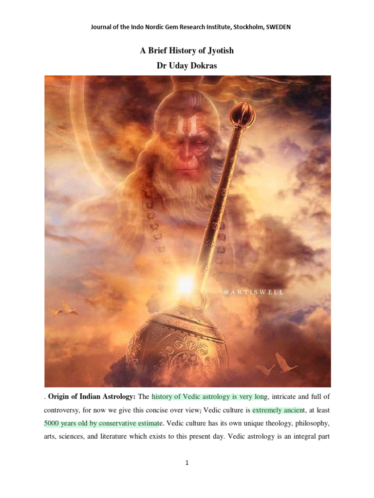 Origin and Development of Vedic Astro | PDF | Hindu Astrology | Astrology