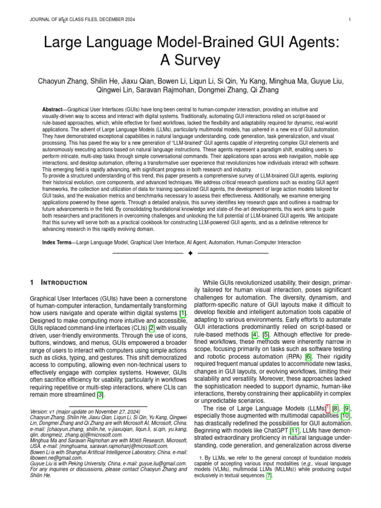 Large Language Model-Brained GUI Agents: A Survey | PDF | Graphical User Interfaces | Automation
