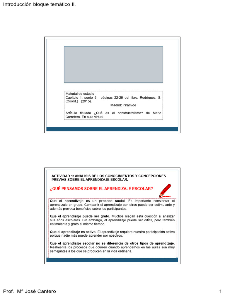 Diapositivas Introducción Bloque Temático2 - 2022 | PDF | Aprendizaje | Conocimiento