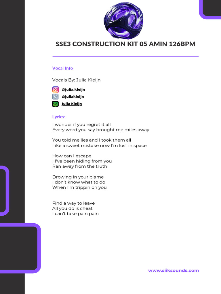 SSE3 Construction Kit 05 Amin 126BPM - Lyrics | PDF