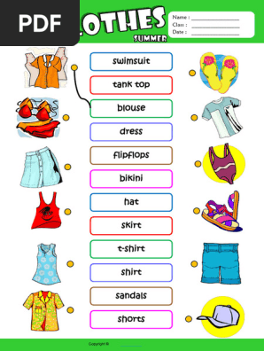 Clothes Vocabulary Names Of Clothes In English With Pictures 7esl ESL