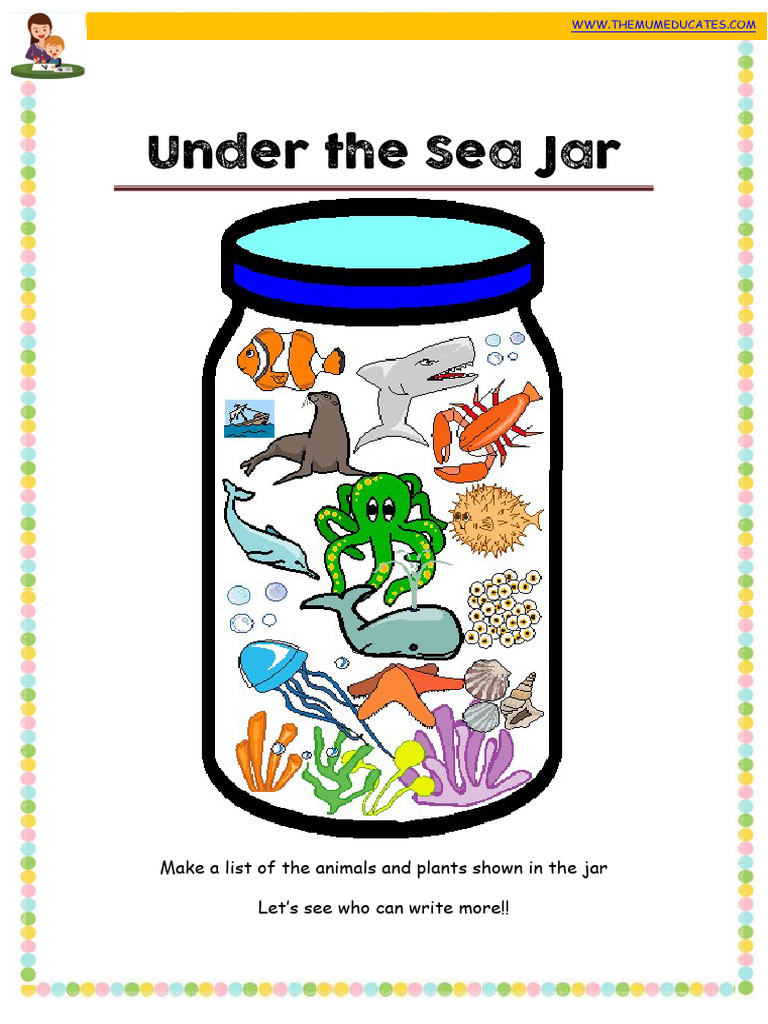 Under Sea Creatures Writing Activity | PDF