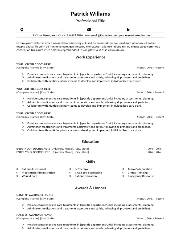 Patrick Willams: Professional Title | PDF | Public Services | Medical ...
