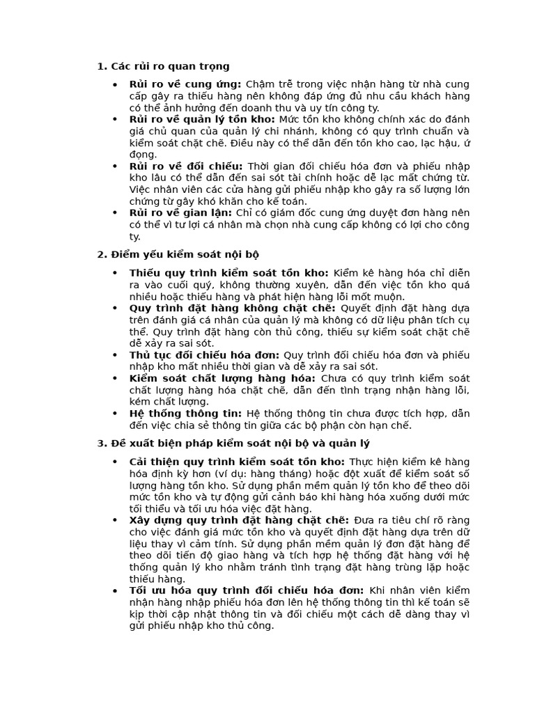 Bài Tập KSNB | PDF