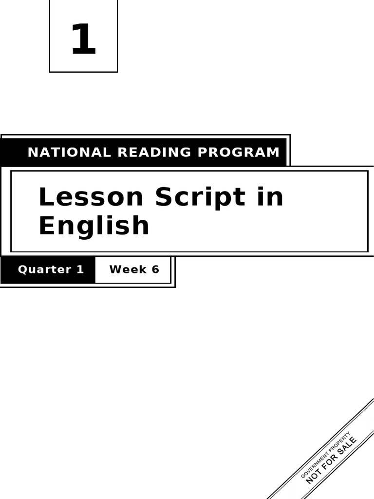 Lesson Script in English: National Reading Program | PDF | Syllable ...