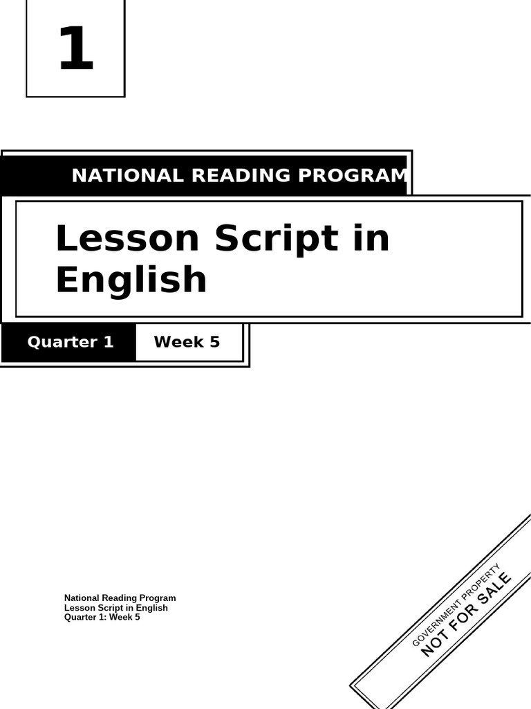 Lesson Script in English: National Reading Program | PDF | Syllable | Word