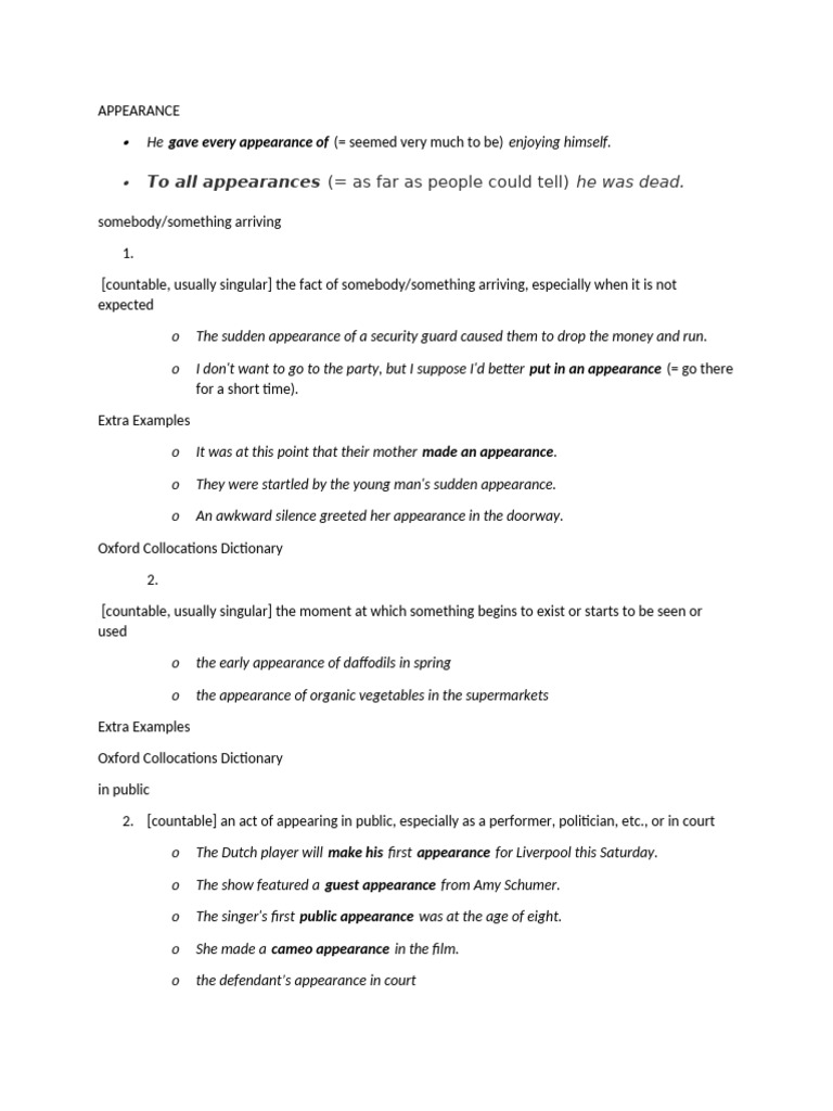 APPEARANCE | PDF