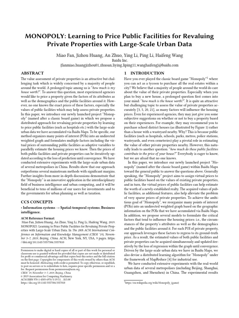 MONOPOLY: Learning To Price Public Facilities For Revaluing Private ...