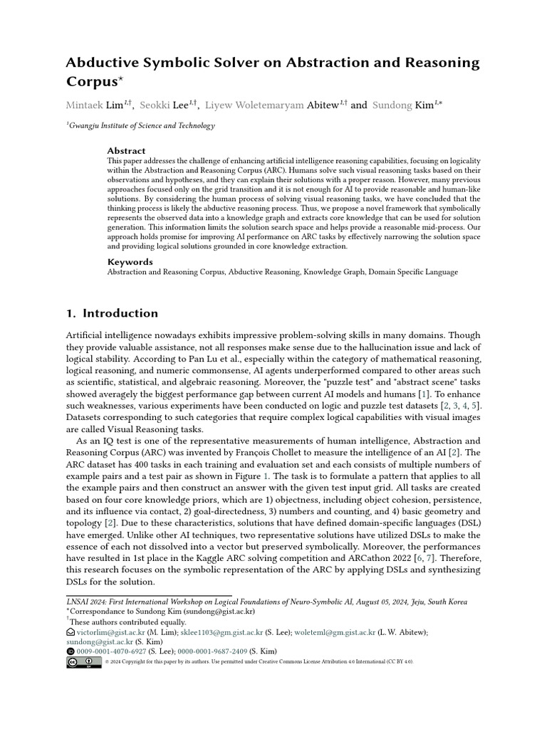 Abductive Symbolic Solver On Abstraction and Reasoning Corpus | PDF | Artificial Intelligence ...