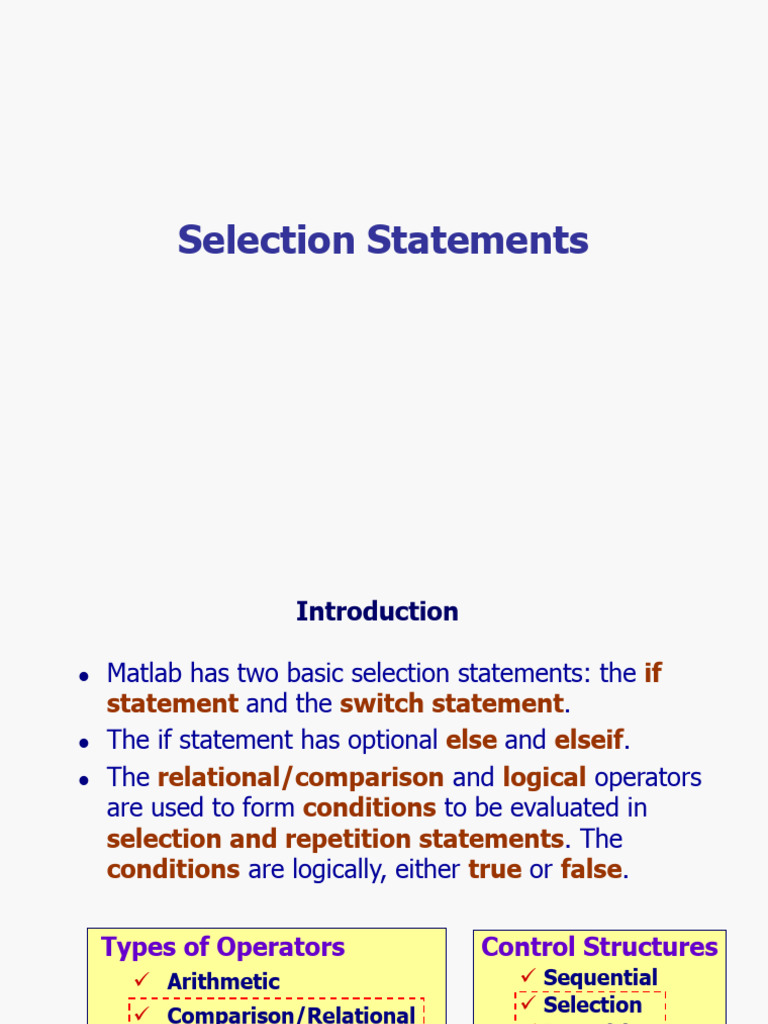 S8 Selection Statements Pdf Logic Mathematical Logic 4270