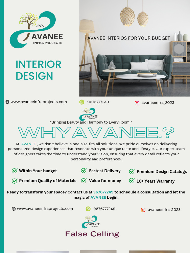 AVANEE INTERIORS (False Celling) | PDF