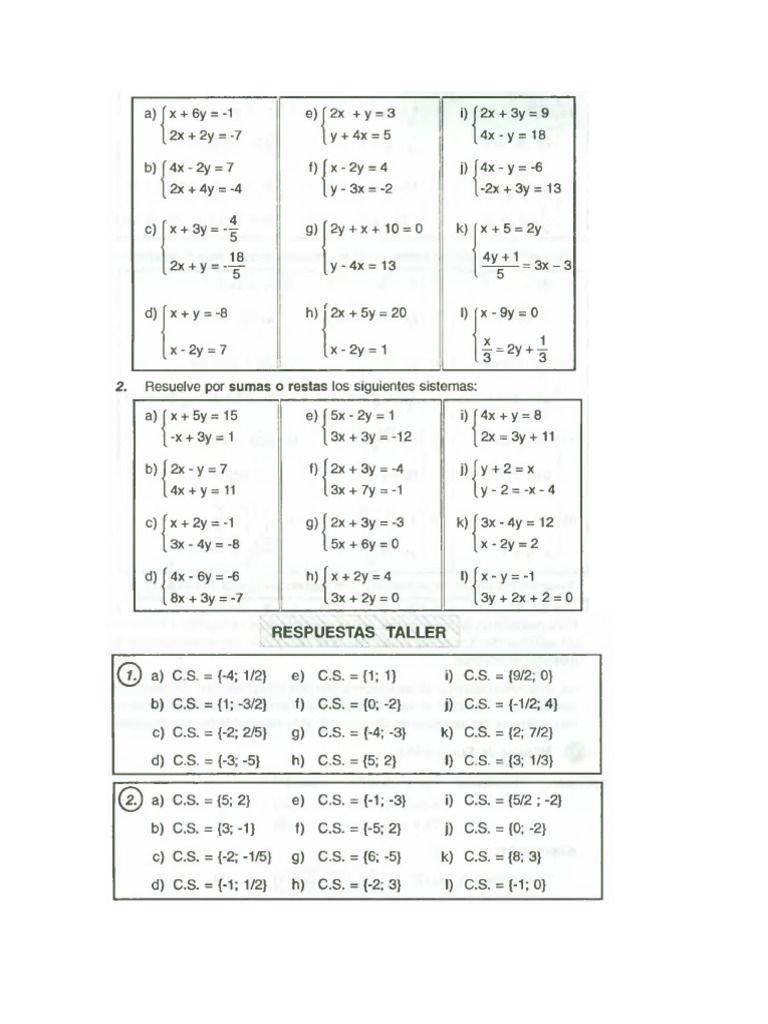 Sist. de Ecuaciones 11111 | PDF