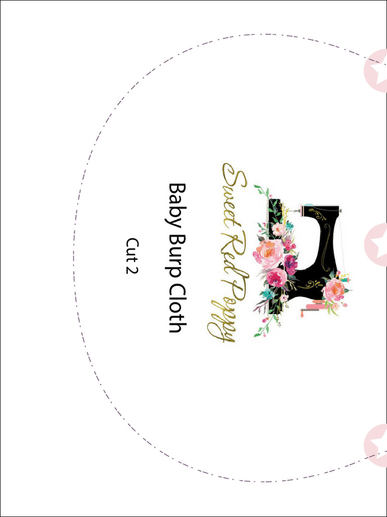 Sweet Red Poppy Baby Burp Cloth | PDF