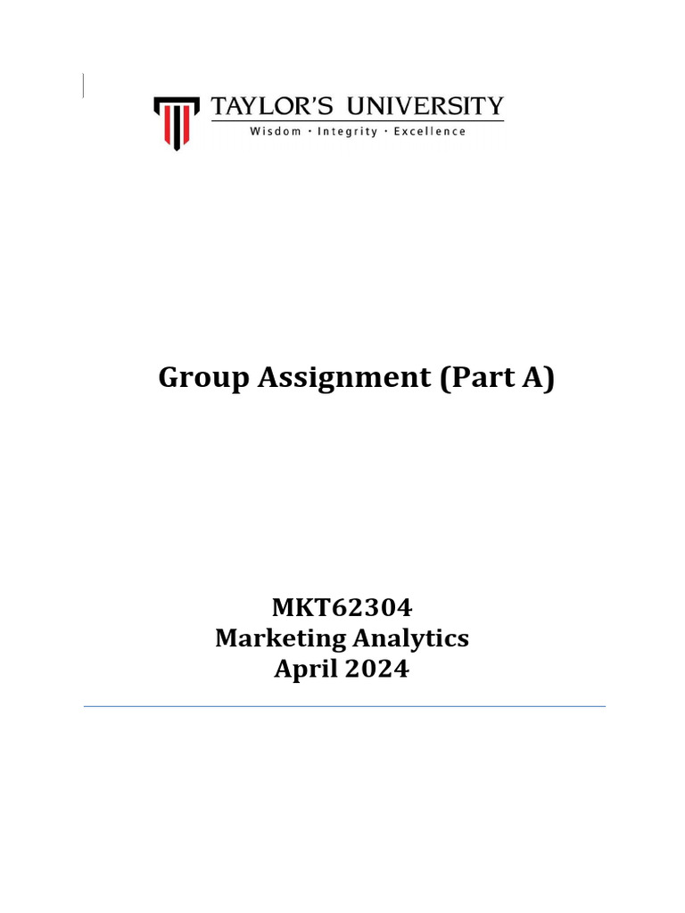 Marketing Analytics Assignment | PDF | Nonverbal Communication | Academic Integrity
